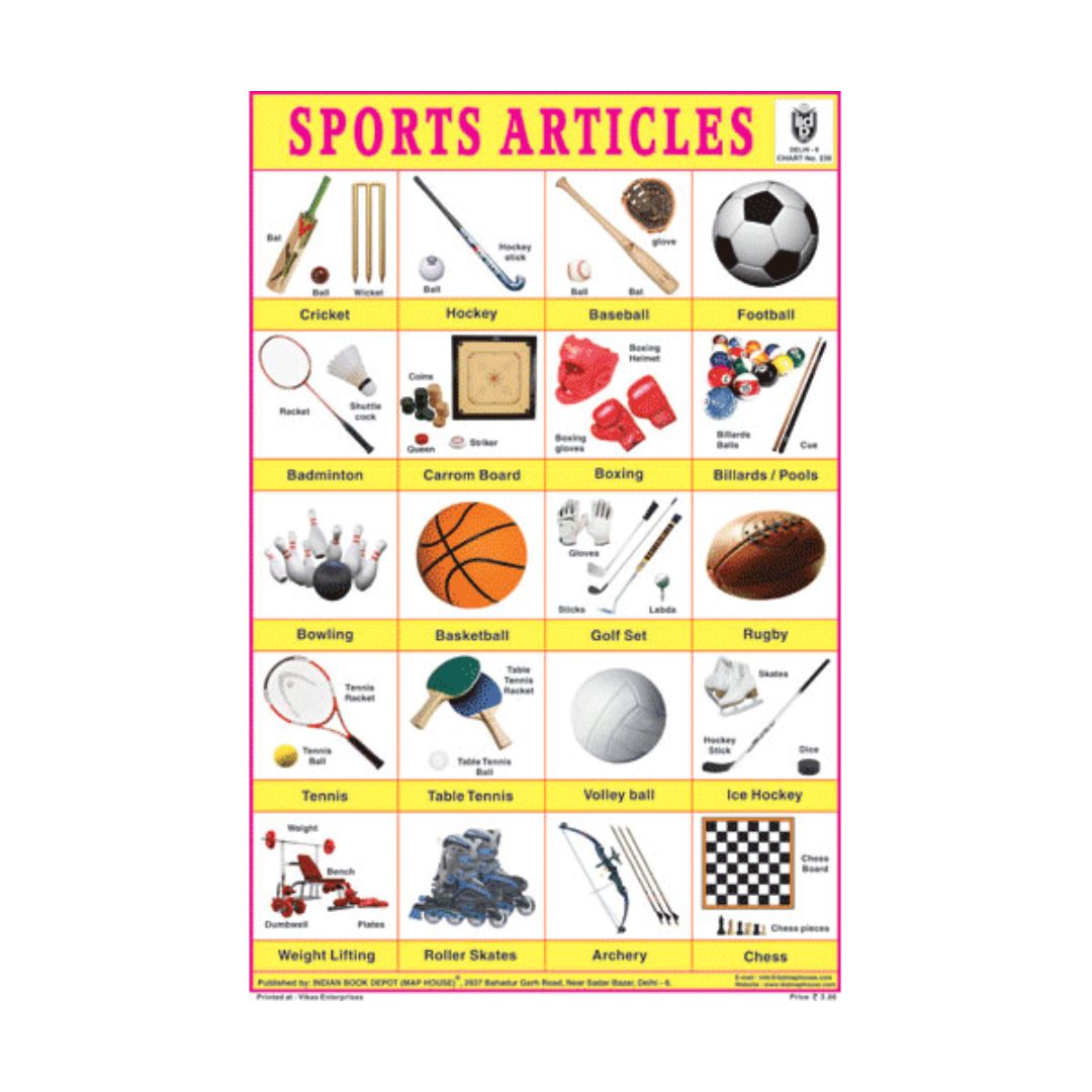 Sports Articles – Cut & Paste Educational Chart Paper – Aamantran Stores