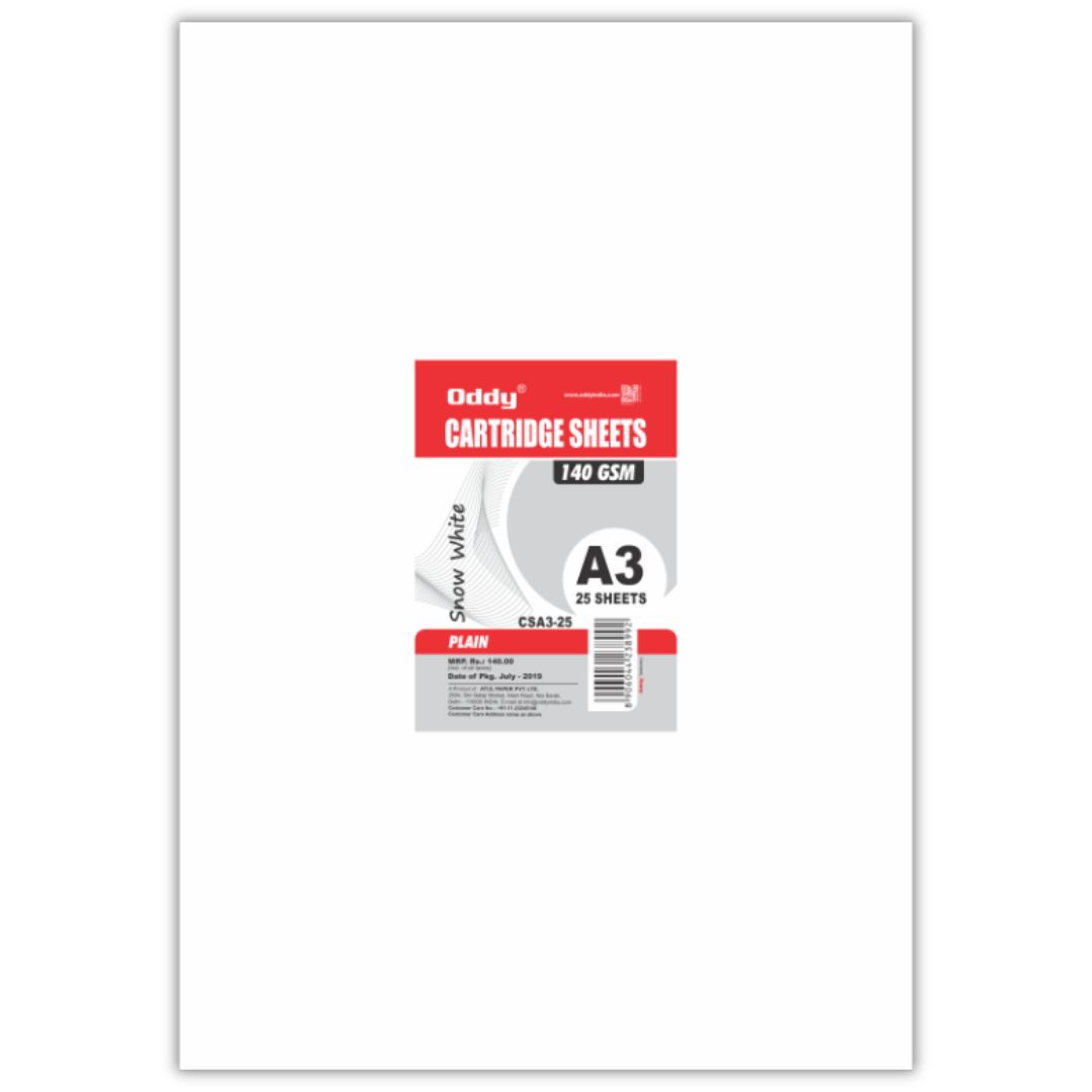 Oddy A3 Cartridge Sheets – 25 Sheets - Aamantran Stores