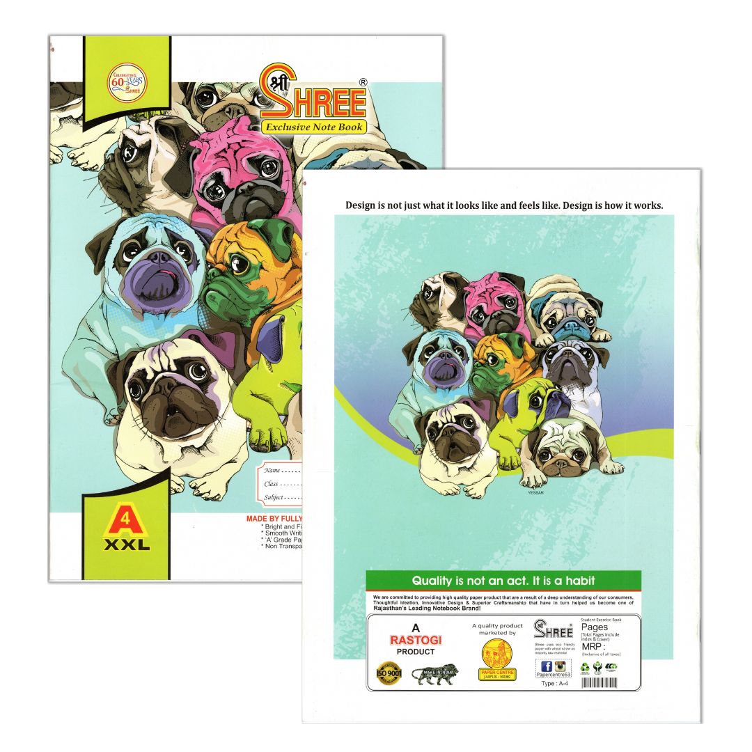 Shree A4 Notebook – 192 Pages, Single Line Ruled - Aamantran Stores