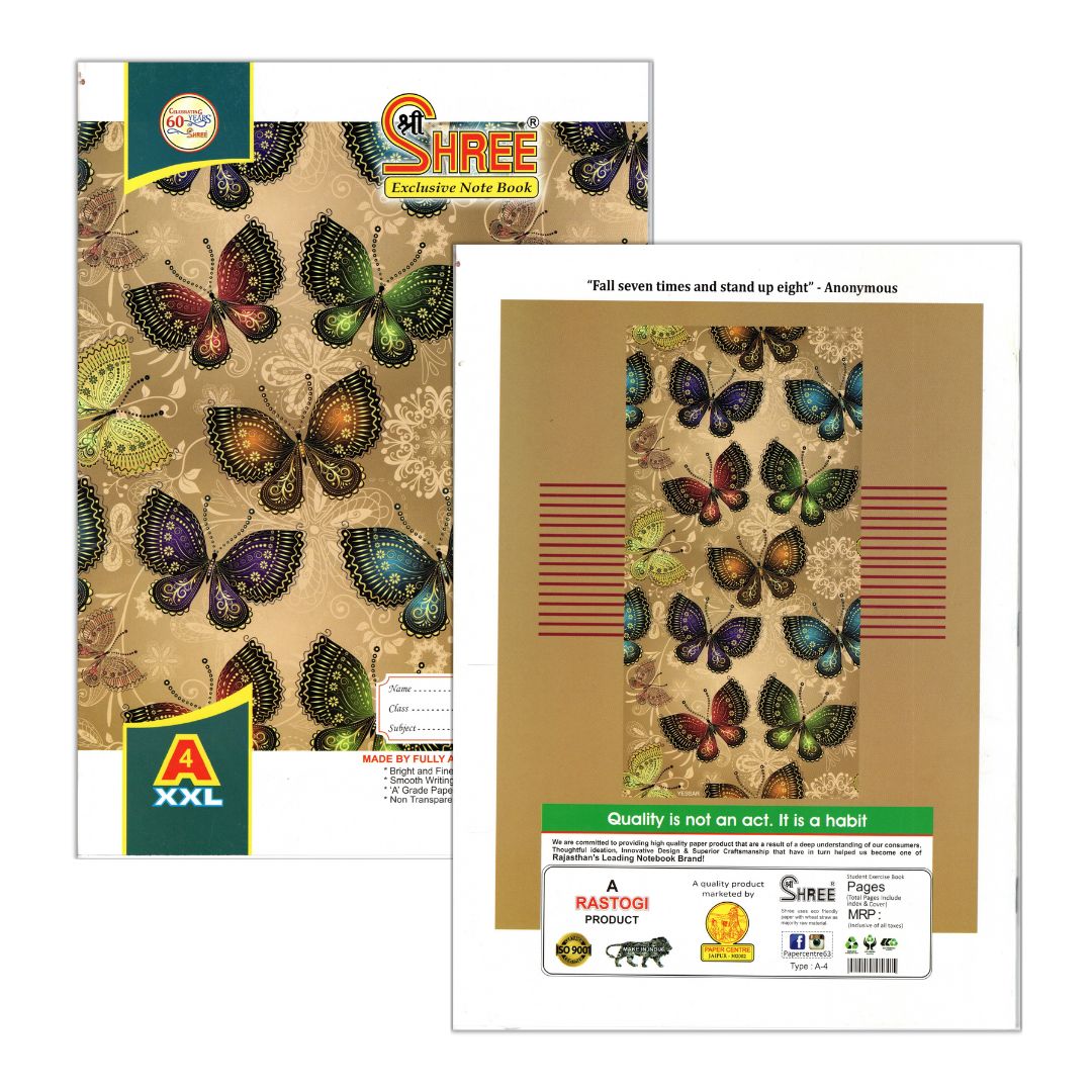 Shree A4 Notebook – 52 Pages, Single Line Ruled – Aamantran Stores